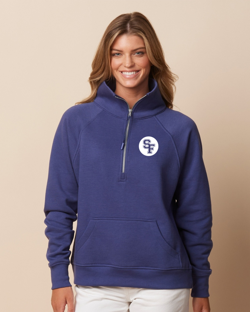 St. Francis Area Schools Ladies Boxy Half Zip Fleece (SF Solid Circle ...